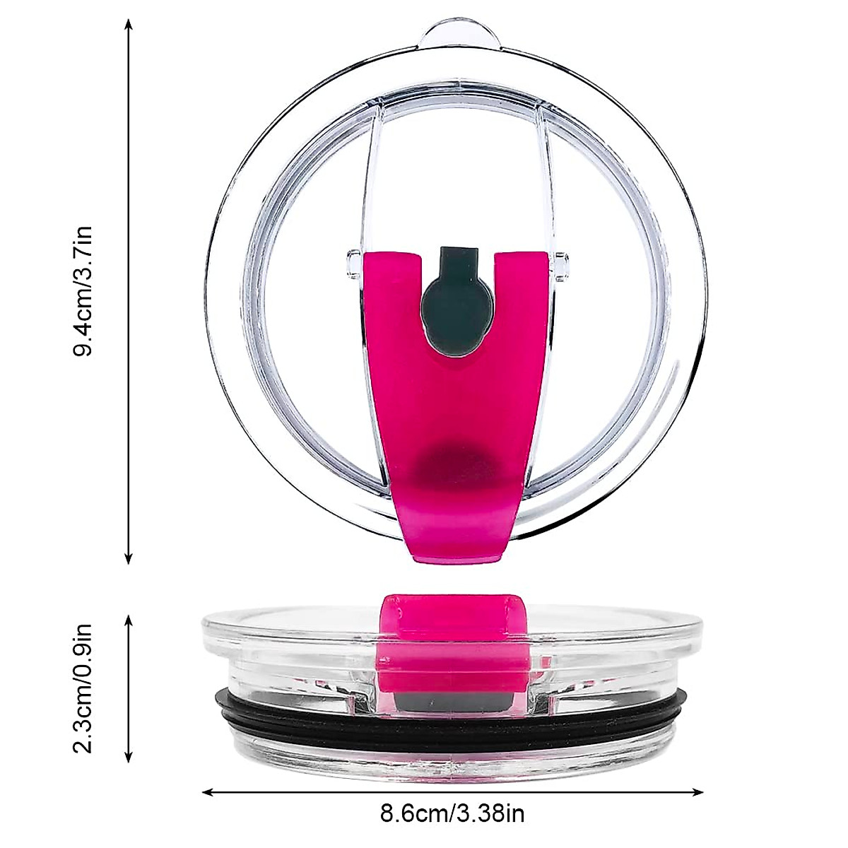 20oz Tumbler Lids Set of 3 Fit for YETI Rambler, Ozark Trail, Rtic and More, maxin Spill Proof and Splash Resistant Lids Covers（1Pink+1Blue+1Yellow）