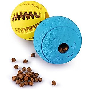 HIPPIH Dog Puzzle Toys 2 Pack, Interactive Dog Toys for Large Dogs & Small Dogs, Puppy Toys for Treat Dispensing, Durable Dog Balls for Teeth Cleaning/IQ Training, Dog Enrichment Toys for Chewing