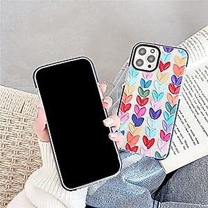 Color Mix Drawing Loving Heart Clear Case for Apple iPhone 12 Pro Max Mobile Phone Basic Cases Shockproof Sides Protect Cover for iPhone 12ProMax 6.7 inch