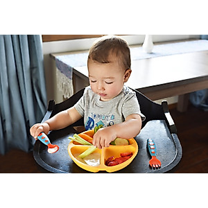 PandaEar Divided Unbreakable Silicone Baby and Toddler Plates & Stay Put Spill Proof Stackable Baby Suction Bowls