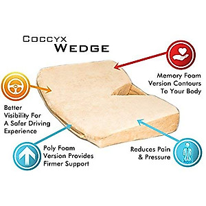 Comfort Finds Coccyx Cushion - Coccyx Seat Cushion for Back Pain Relief, Orthopedic Seat Cushion for Comfort and Tailbone Relief - Posture Wedge Cushion to Reduce Tailbone Pain and Pressure Sores
