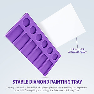 Diamond Painting Accessories Tray Organizer, Art Painting Beads Sorting Storage containers, Diamond Art Tools Kits for Glitter Rhinestones/5D Diamond Embroidery/DIY Crafts (6 Slots Trays)