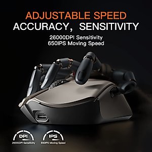 Darmoshark M3 Wireless Gaming Mouse,Tri-Mode 2.4G/USB-C/Bluetooth Mouse Up to 26000DPI,PAW3395 optical sensor Lightweight 58g,5 programmable button 500MAh Battery Life,Computer Mouse for Laptop,PC,Mac