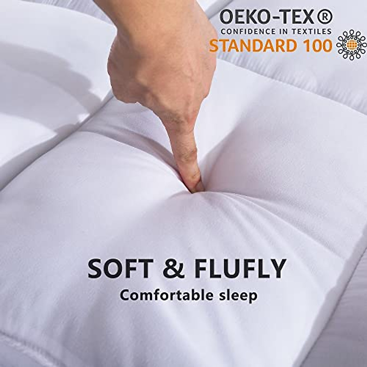 ANALIN Mattress Topper Twin XL Pillowtop Bed Topper Cooling Mattress Pad with Anchor Bands- Extra Thick 2inch