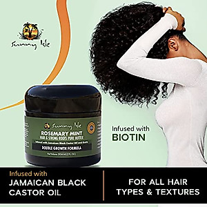 Sunny Isle Rosemary Mint Hair and Strong Roots Oil 3oz, Infused with Biotin & Jamaican Black Castor Oil to Strengthen and Nourish Hair Follicles, for Dry Scalp, Split Ends & All Hair Types