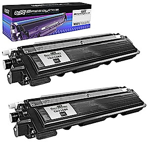 Speedy Inks Compatible Toner Cartridge Replacement for Brother TN210BK (Black, 2-Pack)