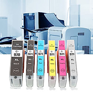 Hilitand Multi Colors Ink Cartridge Printing Photos, Test Papers and Documents Inkjet Printer Cartridges for Ink Cartridge Replacement (BK BK C M Y GY 6 Colors)