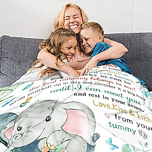 RAMEFLAO Mom to Be Gift Blanket, New Mother Gifts for Mom Only, Gender Reveal Gift Ideas, Pregnancy Gifts for First Time Moms, Best Gift for New Mom Mommy Parents Throw Blanket 60 ” x 50 “