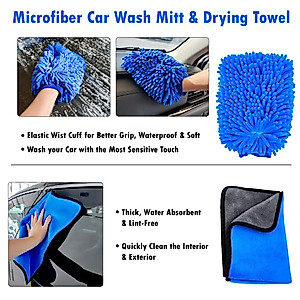 RKMHnSLa 23pcs Car Detailing Kit Interior Cleaner for All-Purpose Car Interior Cleaning (Blue)