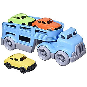 Green Toys Car Carrier, Blue CB - Pretend Play, Motor Skills, Kids Toy Vehicles. No BPA, phthalates, PVC. Dishwasher Safe, Recycled Plastic, Made in USA.