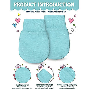 Baby Mittens 0-6 Months, Baby Mittens, Newborn Mittens No Scratch Mittens Newborn, Baby Gloves 0-6 Months, Newborn Gloves, Guantes Para Bebes De 0-3 Meses, Eczema Gloves 6 Pairs (Set A)