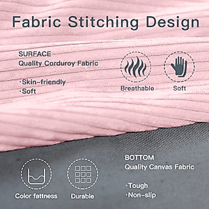 YuppieLife Stuffed Animal Storage Bean Bag Chair Cover for Kids, Zipper Storage Bean Bag Without Filling, Plush Toys Holder and Organizer - Premium Corduroy 200L (Pink)