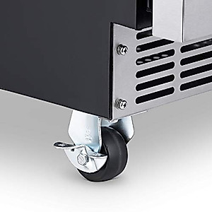 NewAir 24" Built-in 160 Can Outdoor Beverage Fridge in Weatherproof Stainless Steel with Auto-Closing Door and Easy Glide Casters. New Air Mini Fridge, Built-In or Freestanding Outdoor Fridge