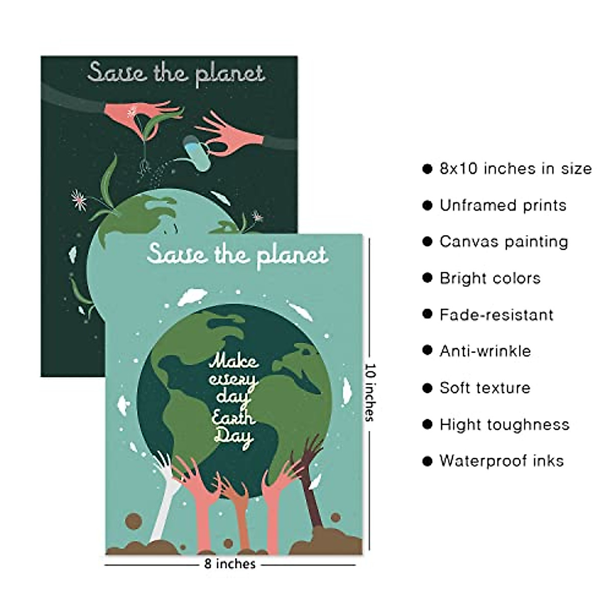 Save the Earth Art Poster | Environment Environmental Art Print Environmental Awareness for Kids, Save the Earth Print, Motivational Poster, Earth Day Print, Eco Activist Art (Save the Earth, 8X10inch Unframed)