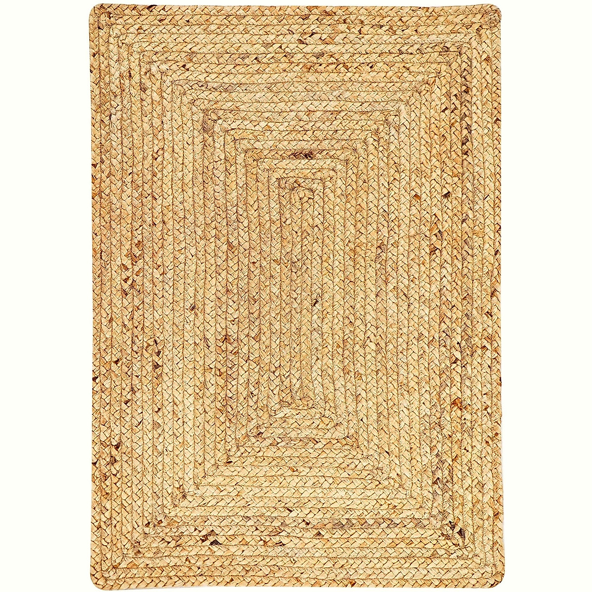 Homespice George 8x10' Natural Jute Braided Rugs for Your Farmhouse Living Room Rug A Natural Area Rug