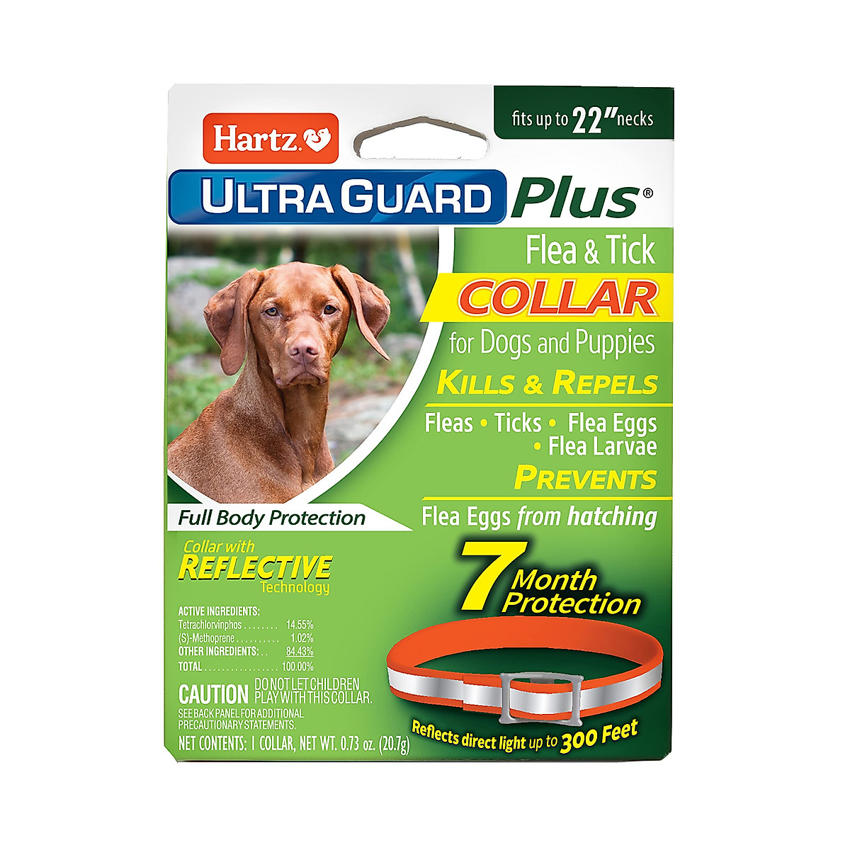 Hartz UltraGuard Plus Reflective Orange Flea & Tick Collar for Dogs and Puppies