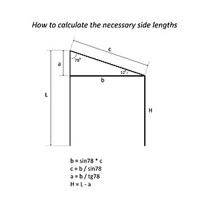 GoodsZone Canopy Fittings 1-3/8" Slant roof Carport Deck Shed Frame Connectors 4/Pack, Without Poles (Center Section)