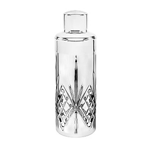 Godinger Bar Set - Cocktail Shaker, Stainless Ice Bucket, 4 Old Fashioned Glasses, Tongs and Tray - Dublin Collection