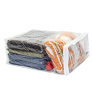 Clear Vinyl Zippered Storage Bags 15 x 18 x 7 Inch 10-Pack