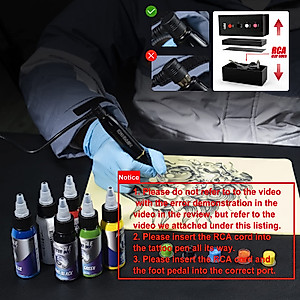 Tattoo Gun Kit Cartridge Tattoo Machine Kit Tattoo Kit Tattoo Pen Kit for Beginners Rotary Tattoo Pen Type Machine Kit Complete Tattoo Supplies WTK070
