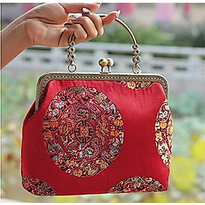 LHLLHL Women's Handbag Chinese Handbag Women's Retro Handbag Shoulder Tote Women's Purse