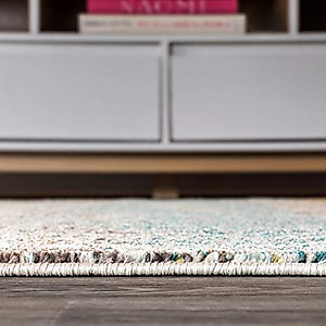 JONATHAN Y CTP105A-5 Contemporary POP Modern Abstract Vintage Indoor Area-Rug Bohemian Easy-Cleaning High Traffic Bedroom Kitchen Living Room Non Shedding, 5 X 8, Cream/Yellow