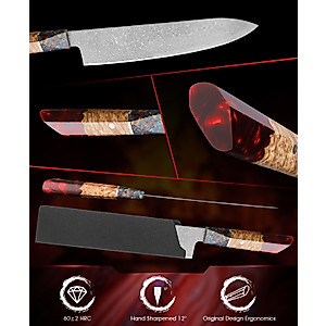 Huusk Knife Japan Kitchen Bundle with AUS-10 Damascus Steel Chopping Knife