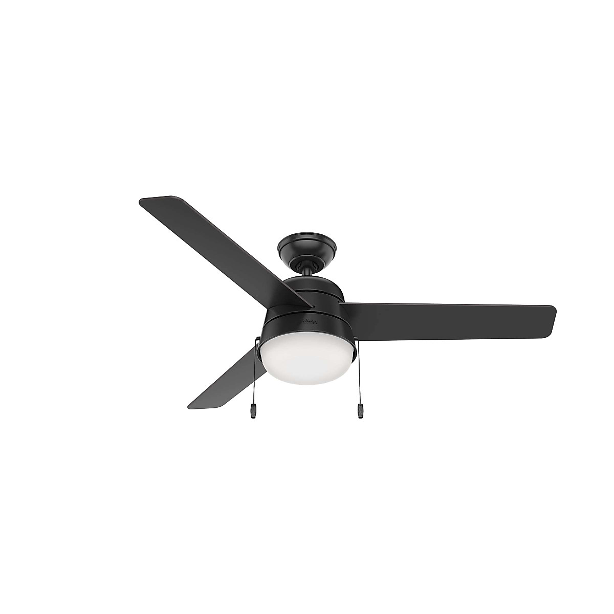 Hunter Fan Company, 50386, 52 inch Aker Matte Black Indoor / Outdoor Ceiling Fan with LED Light Kit and Pull Chain