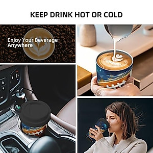 Insulated Coffee Mug Galaxy Space Football 17oz Double Wall Vacuum Stainless Steel Tumbler With Leak-Proof Lid And Handle, Cute Travel Thermos Mug For Cold Hot Drinks