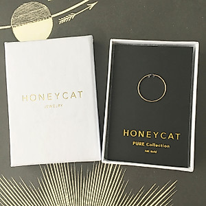 Honeycat Super Skinny Hammered Stacking Ring in Solid 14K Gold or 14k Rose Gold (Size 5-9) (Gold, 8)