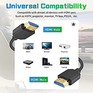 Duttek 8K HDMI Coiled Cable, Ultra HD HDMI to HDMI Coiled Cable, Extreme Thin HDMI 2.1 Male Cable Support Dynamic HDR Up to 48Gbps Compatible with TV, Monitor, Computer, Xbox, Laptop. 4FT/1.2M