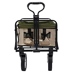 Folding Wagon Cart, Large Capacity Collapsible Utility Camping Cart, Collapsible Folding Outdoor Utility Wagon