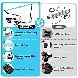 Pilates Bar Kit with Resistance Bands, Multifunctinal Exercise Bar with Resistance Bands for Pilates/Abs/Weight Loss, Portable Home Gym Pilates bar kit for Full Body Training Women - Blue