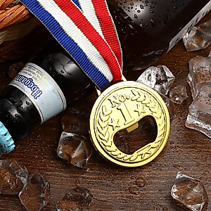 TOPBATHY Gold Medal Shaped Bottle Opener/Beer Openers,Solid Easy to Use Best Bottle Openers (4pcs)