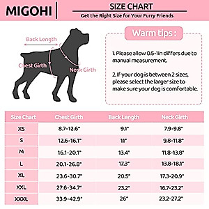 MIGOHI Warm Dog Coat, Winter Dog Jacket for Cold Weather, Reflective Windproof Dog Fleece Vest Thick Dog Apparel with Leash Hole and Furry Collar for Puppy Small Medium Large Dogs, Pink XS