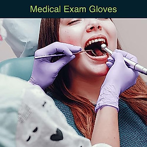 Lilac Nitrile Disposable Gloves - 100 Count - 3 Mil Nitrile Gloves Large - Powder and Latex Free Rubber Gloves - Surgical Medical Exam Gloves - Food Safe Cooking Gloves