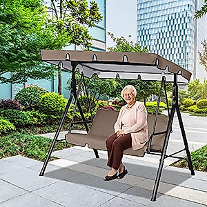 KFJZGZZ Cover Swing Ceiling Rain Outdoor Cloth Courtyard Awning Replacement Cover Patio Lawn & Garden Swing Seat (Coffee #0, One Size)