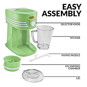 Nostalgia Taco Tuesday Frozen Drink Maker and Margarita Machine for Home - 40-Ounce Slushy Maker with Stainless Steel Flow Spout - Easy to Clean and Double Insulated - Lime Green