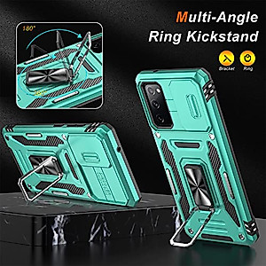 LUMARKE for Galaxy S20 FE Case with Camera Protection and Screen Protector Pass 16ft Drop Test Military Grade Protective Phone Cover with Kickstand Turquoise