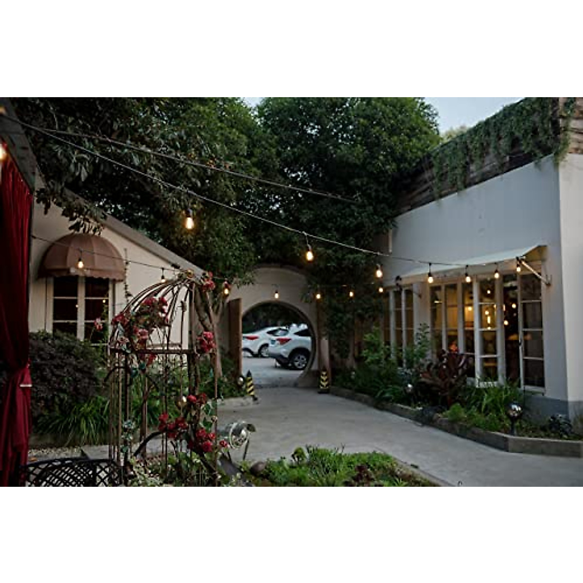 hotNcold Solar String Lights, 15 LED Outdoor Light Bulbs Solar String Light Vintage Waterproof Heavy Duty Solar Lights 44 Ft for Garden Yard Deck Warm White