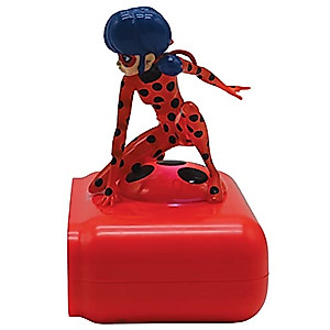 Lexibook - Miraculous Digital Alarm Clock with Night Light Snooze, Clock, Luminous Ladybug, Red colour - RL800MI