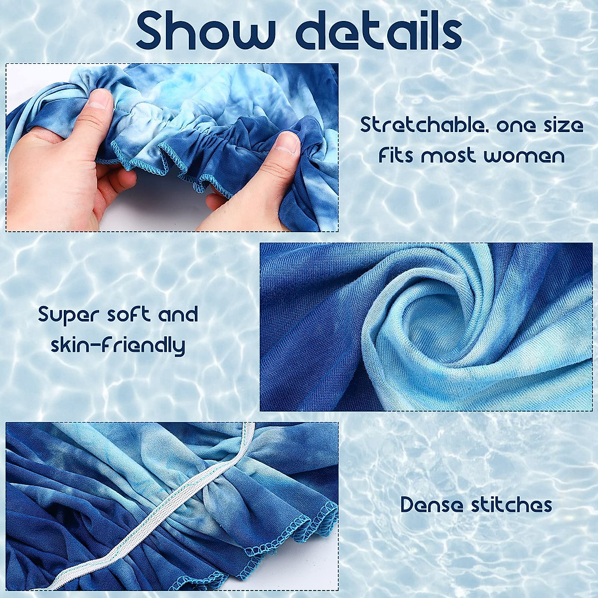 Sintege 4 Pcs Women Head Scarf Pre Tied Chemo Caps Slip on Turban Headwear Cancer Head Wraps Beanie Hat Bandana(Tie Dye Style)