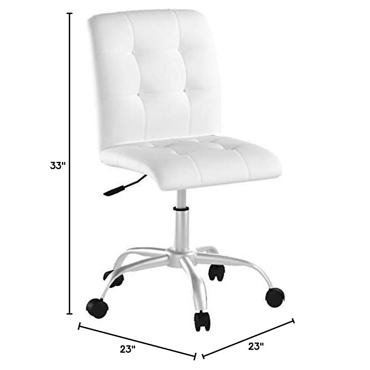Modway Prim Ribbed Armless Mid Back Swivel Conference Office Chair In White