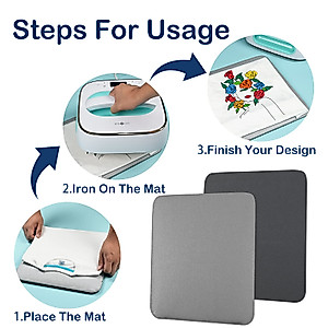 HTVRONT Heat Press Mat for Cricut: Heat Press Pad 11.5"x11.5" for Craft Vinyl Ironing Insulation Transfer, Double Sides Applicable Heat Mat for Heat Press Machines