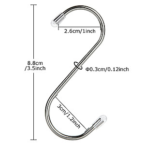ACXFOND 100Pcs S Hooks for Hanging 3.5 Inch S Shaped Hanging Hooks Heavy Duty S Hooks Metal Hooks for Hanging Kitchen Utensils, Plants, Pot, Pan, Cups, Towels