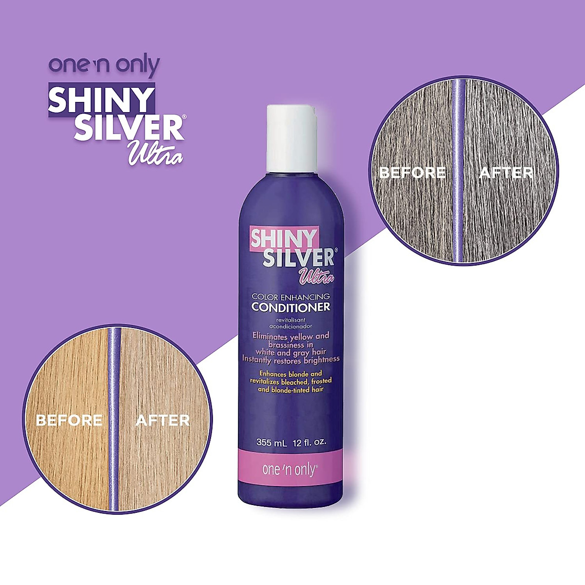 Shiny Silver Conditioner Ultra Color Enhancing 12 Ounce (354ml) (2 Pack)