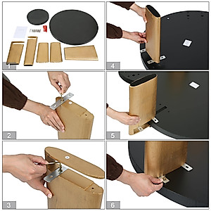 Uolfin Nesting Tables with Wood Veneer Top and Gold Painted Legs