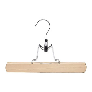 Amazon Basics Wooden Pants Hangers - Natural, 10-Pack