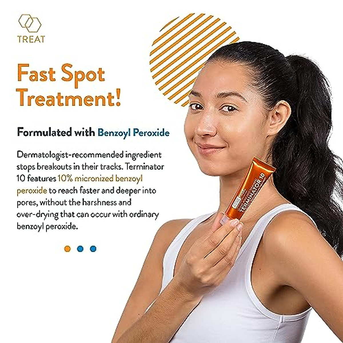 AcneFree Terminator 10 Acne Spot Treatment with Benzoyl Peroxide 10% Maximum Strength Acne Cream Treatment, 1 Ounce - Pack Of 1