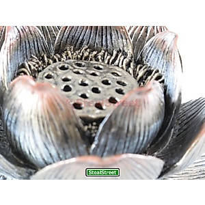 SUMMIT COLLECTION Eastern Enlightenment Lotus Flower Meditation Incense Burner, Zen Buddhist Home Décor
